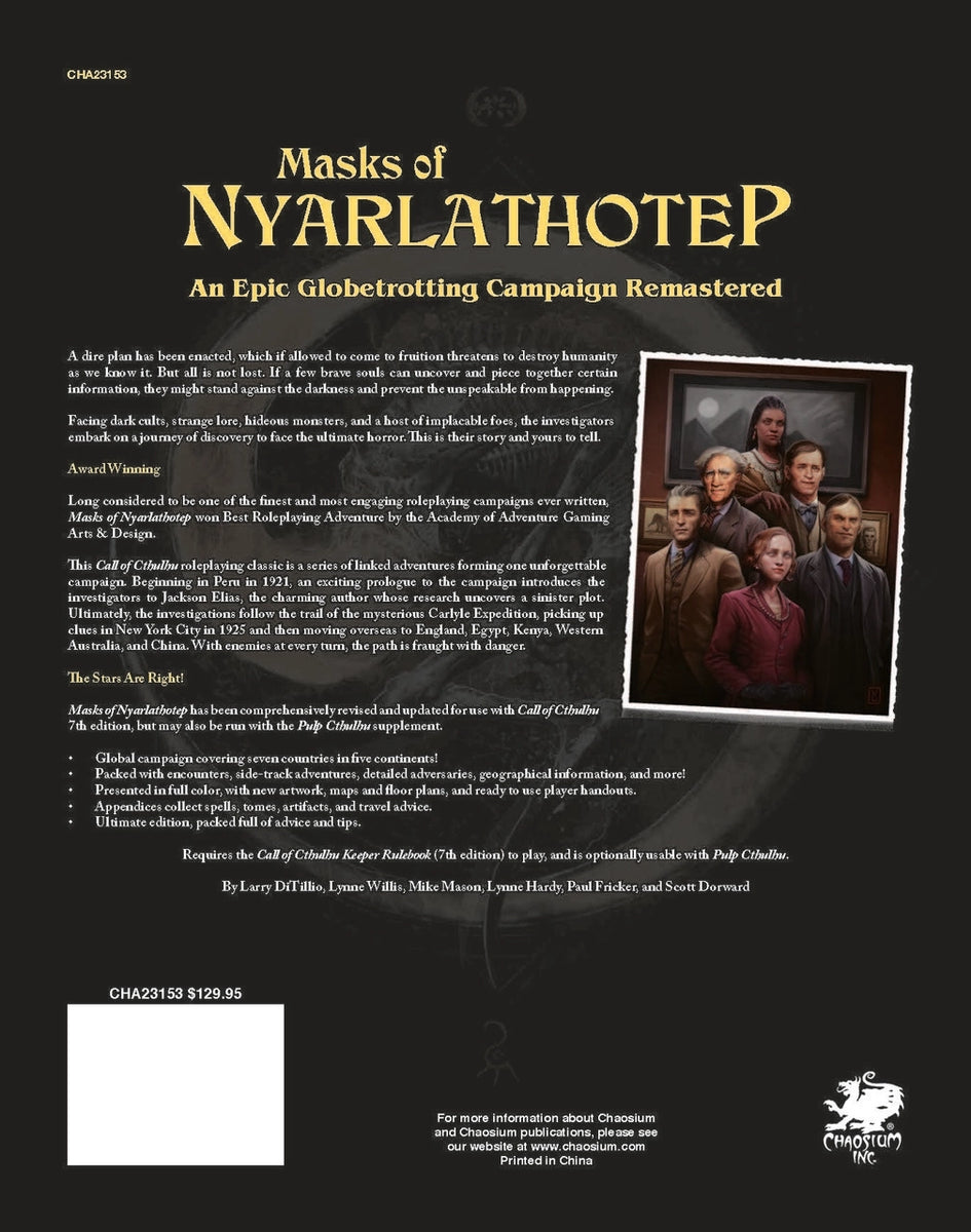 Call of Cthulhu: Masks of Nyarlathotep Slipcase Set| Campaign Supplies