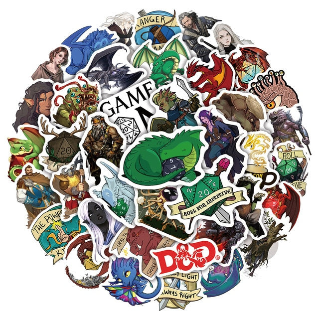 50PC D&D Sticker Set #2 | Campaign Supplies