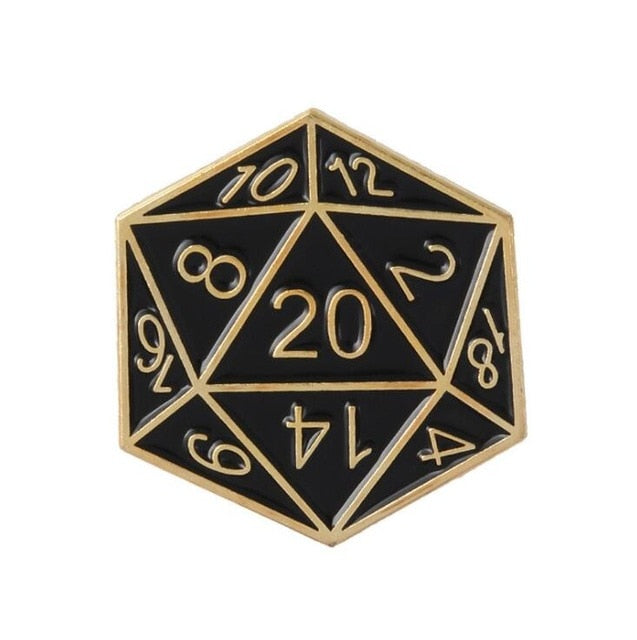 D20 - Gold Pin | Campaign Supplies
